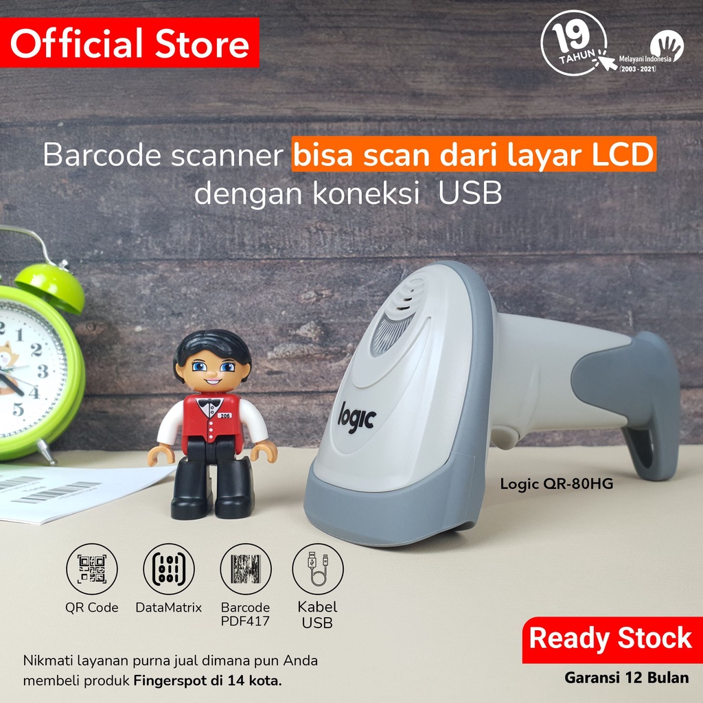 Jual Barcode Scanner QR Code Logic QR 80 HG - Otomatis Scan - Bisa Scan ...