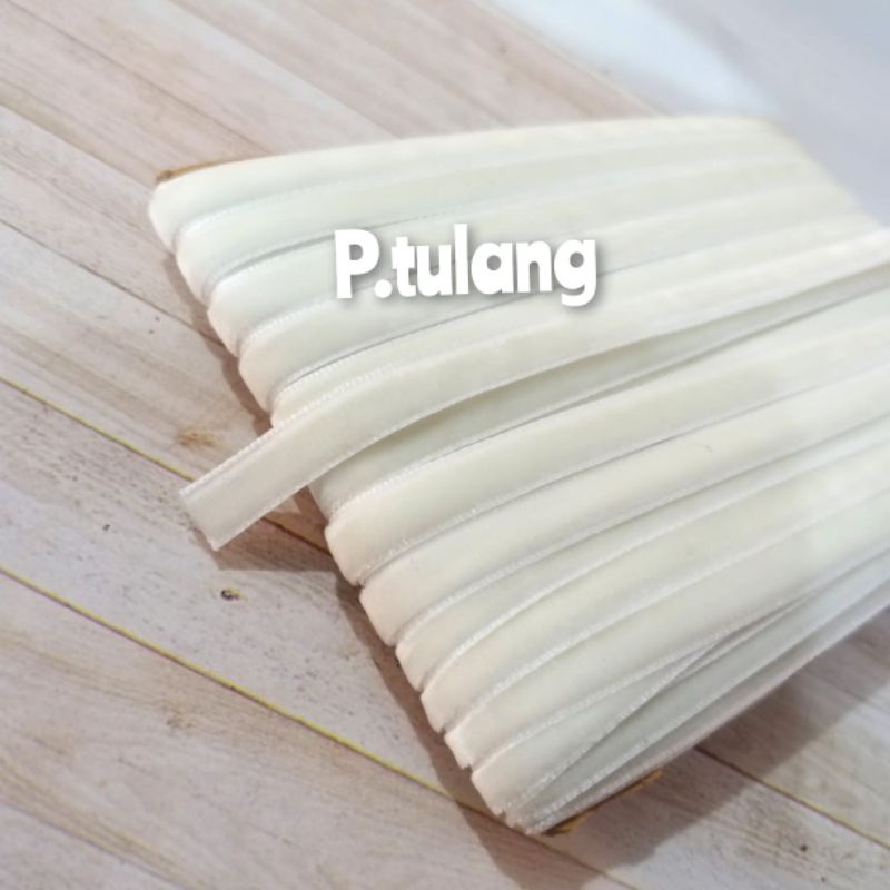 Jual PER METER PITA BLUDRU WARNA PUTIH TULANG LEBAR 0.7CM | Shopee ...