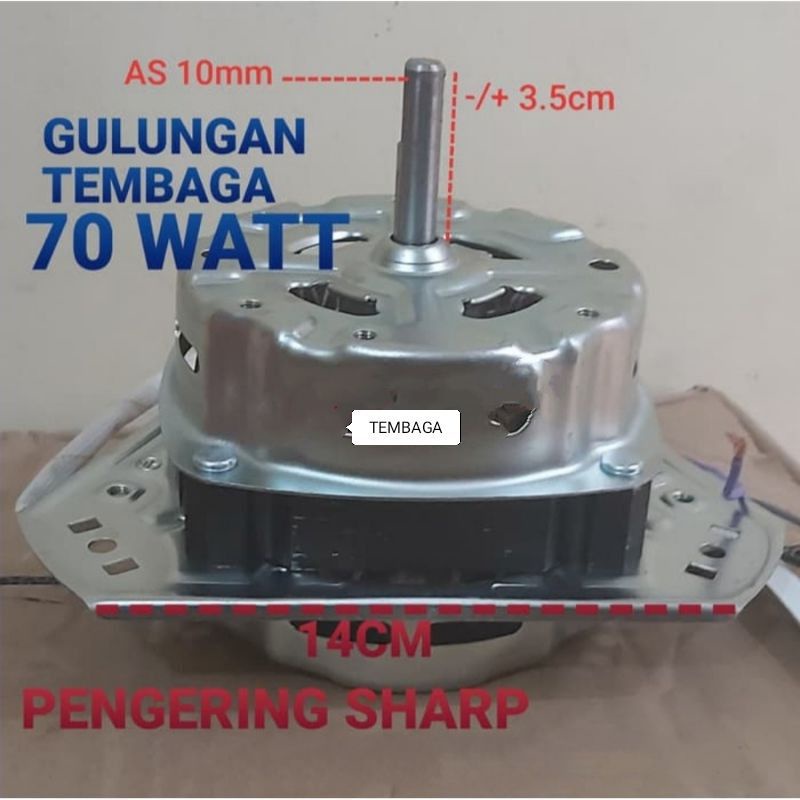 Jual Dinamo Mesin Cuci TEMBAGA Spin Motor , Pengering SHARP 70 W Diameter as 10 mm | Shopee ...