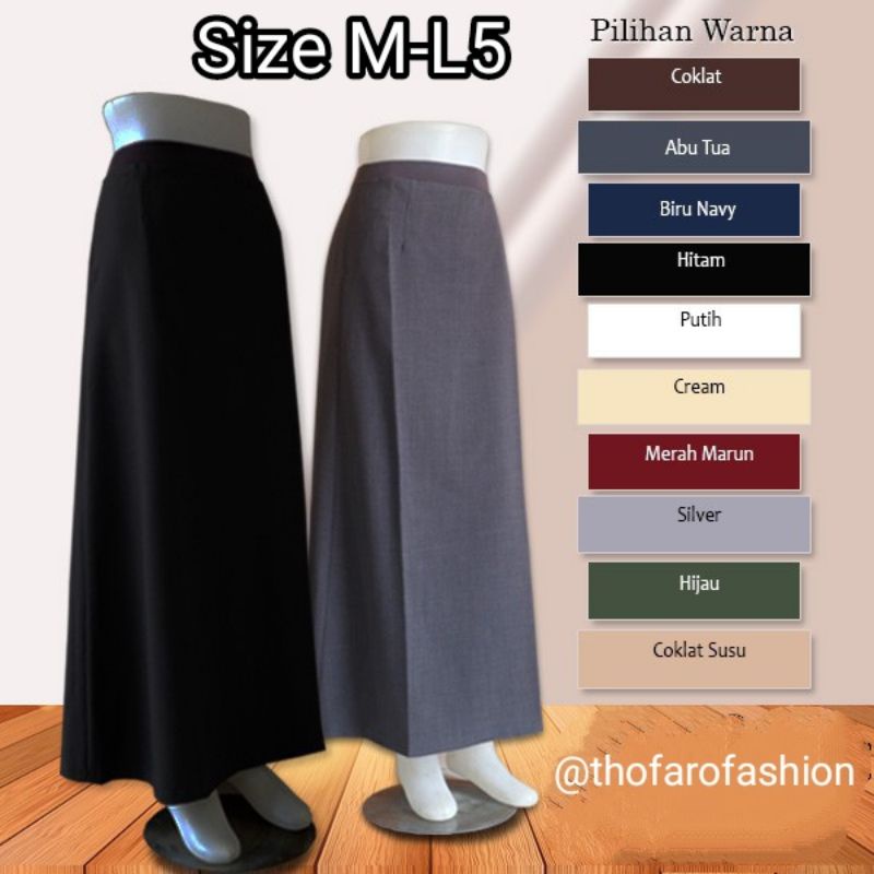 Jual Rok Kerja Model A Murah Office Skrit Rok Kantor Hitam Panjang ...