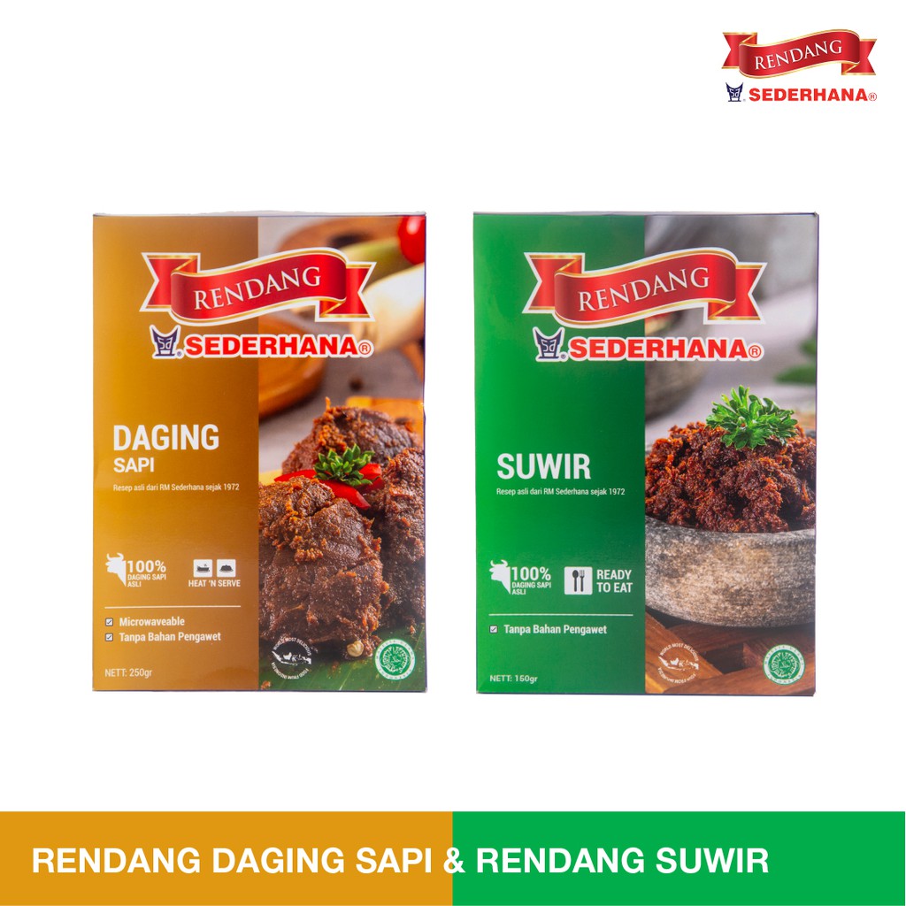 Jual Rendang Sederhana - Paket Mix Rendang Daging Sapi & Daging Suwir ...