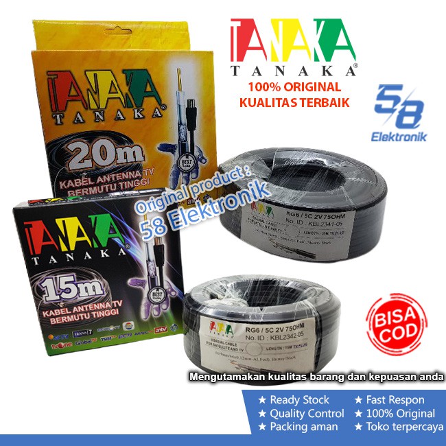Jual KABEL ANTENA TERBAIK ORIGINAL TANAKA 20M 15M ANTEN KUALITAS BAGUS PREMIUM 15 20 METER TV ...