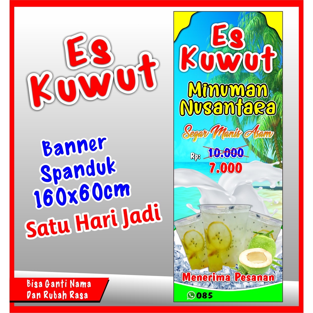Jual Banner Es Kuwut, Spanduk Es Kuwut 160x60cm COD | Shopee Indonesia