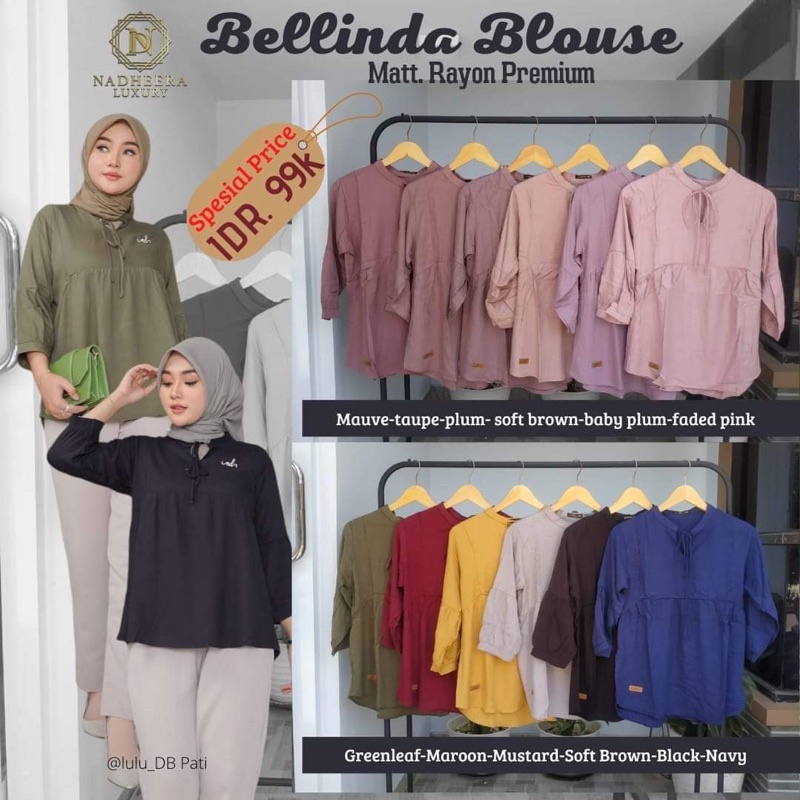 Jual promo bellinda blouse nadheera luxury blouse kerja wanita polos ...