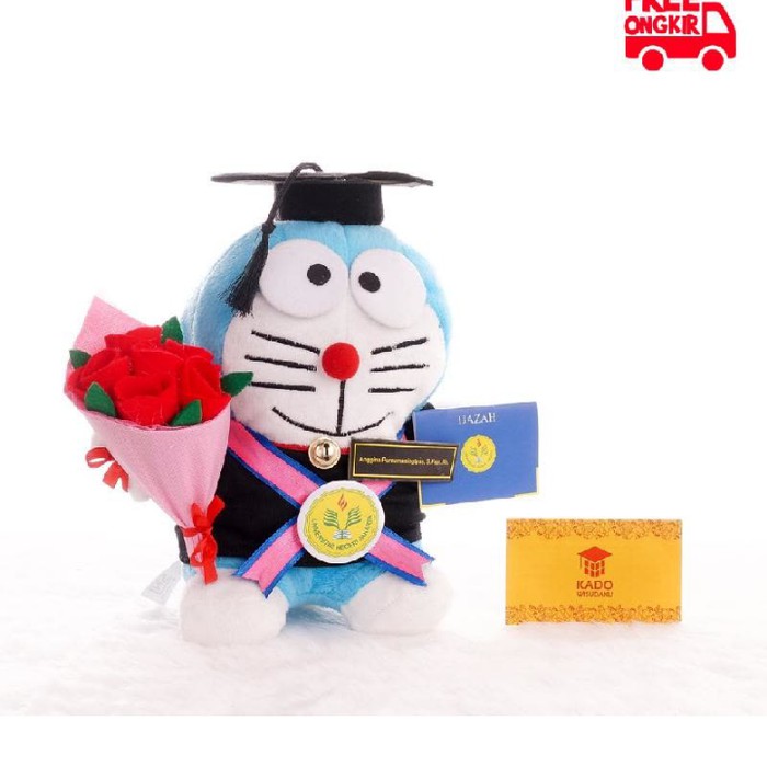 Jual Boneka Wisuda Doraemon buket Bunga dan Ijazah Blue Berkualitas ...