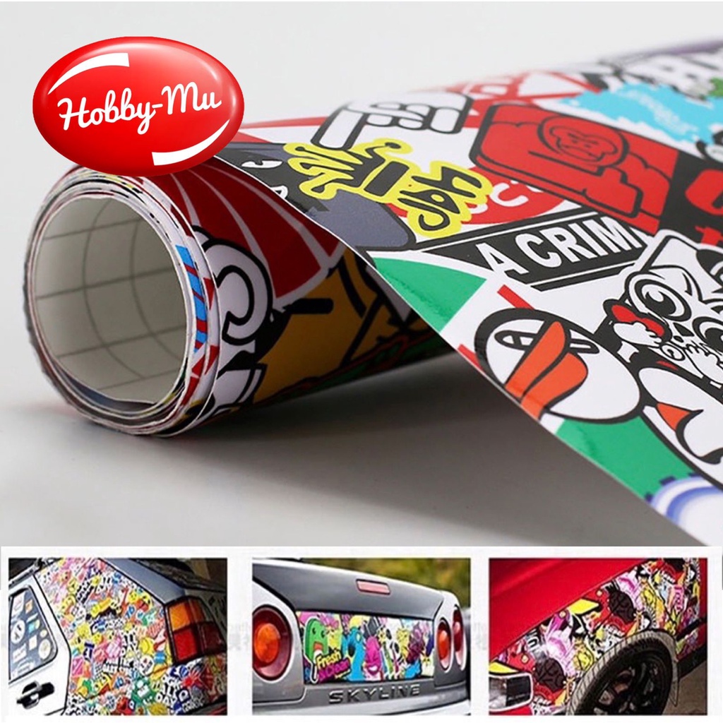 Jual Rock Panda Cartoon Graffiti Car Sticker Bomb Wrap Sheet Decal ...