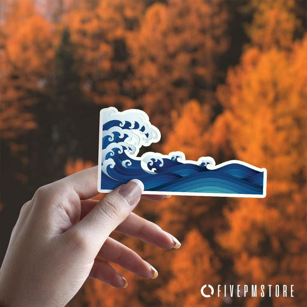 Jual Sticker Blue Waves - 2pcs sticker ombak jepang palm rest laptop ...