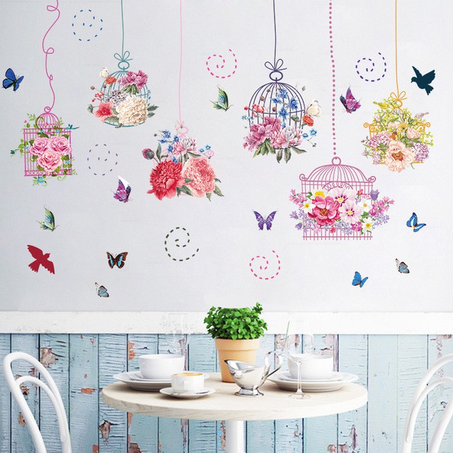 Jual Reliza Wall Sticker Sangkar Burung Bird Cages Hanging Stiker ...