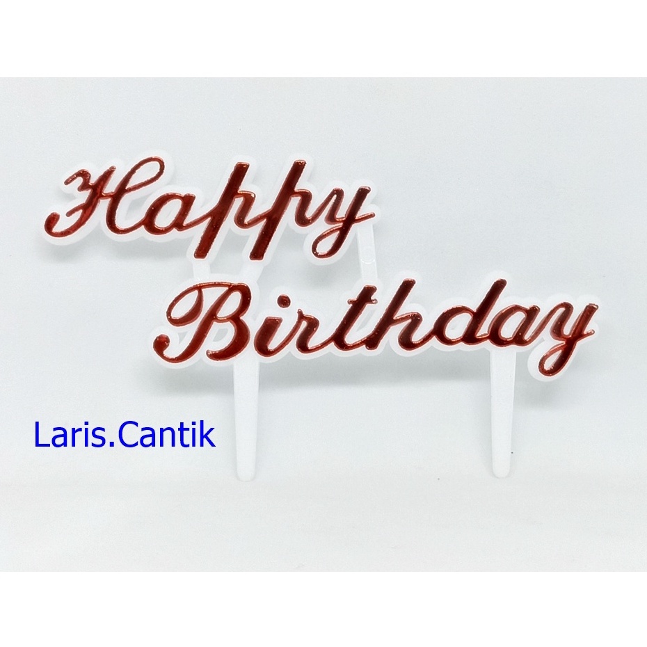 Jual Cake Toper Happy Birthday Merah Putih isi 50 Pcs | Shopee Indonesia
