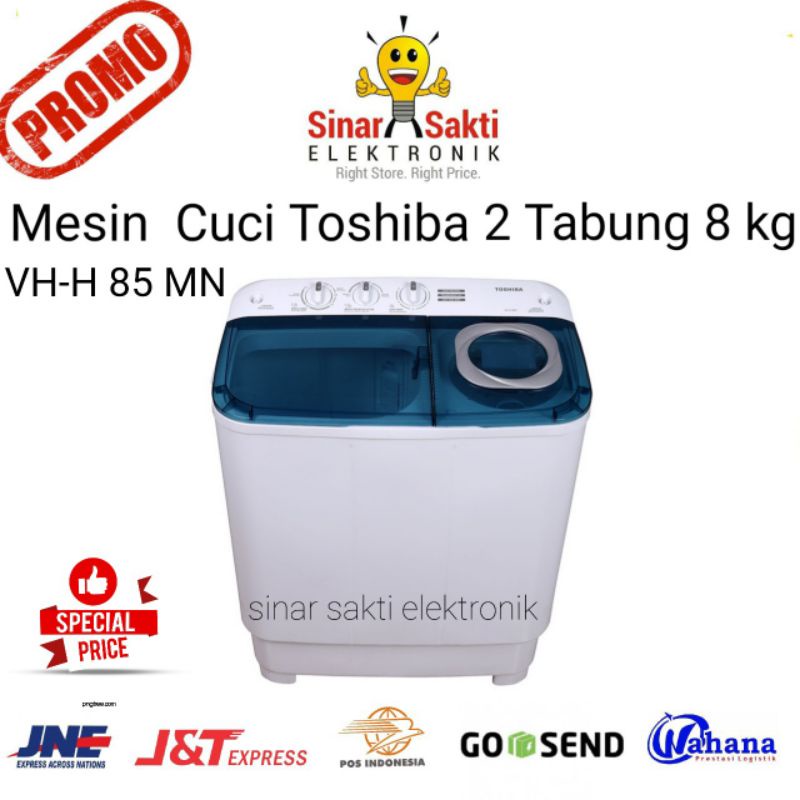 Jual Mesin cuci 2 tabung Toshiba 8 kg Cuci Kering VH H 85 MN low watt ...