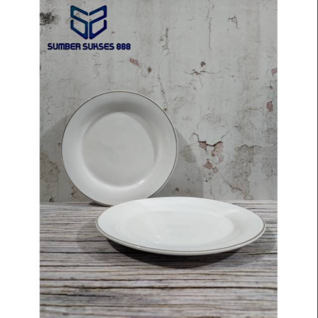 Jual PIRING MAKAN KERAMIK CEPER JM 10 INCH 25,5 CM LIST EMAS | Shopee ...