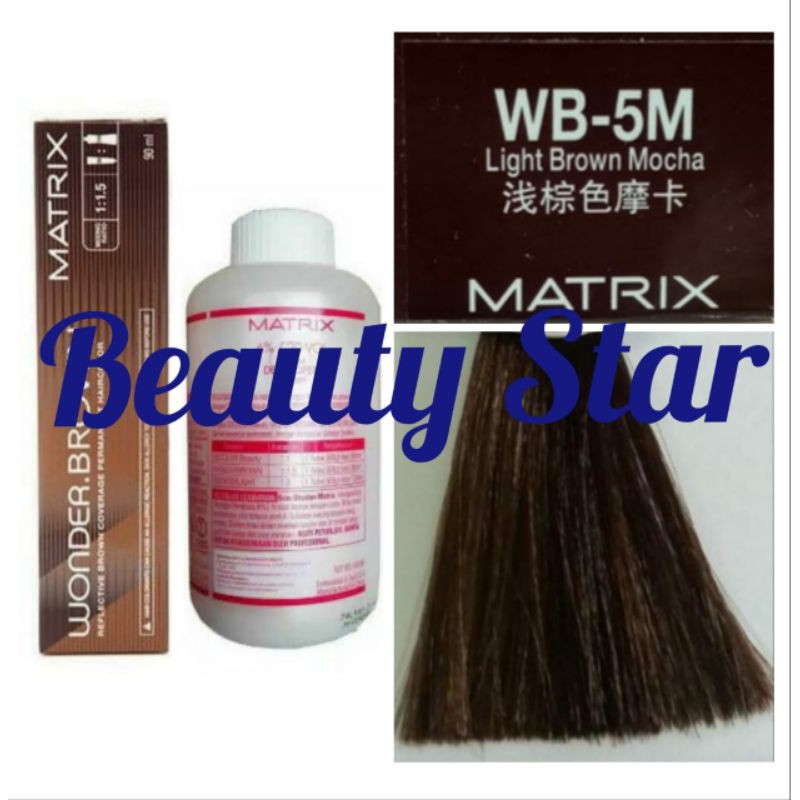 Jual MATRIX WONDER BROWN LIGHT BROWN MOCHA / WB-5M DAN OXYDANT | Shopee ...