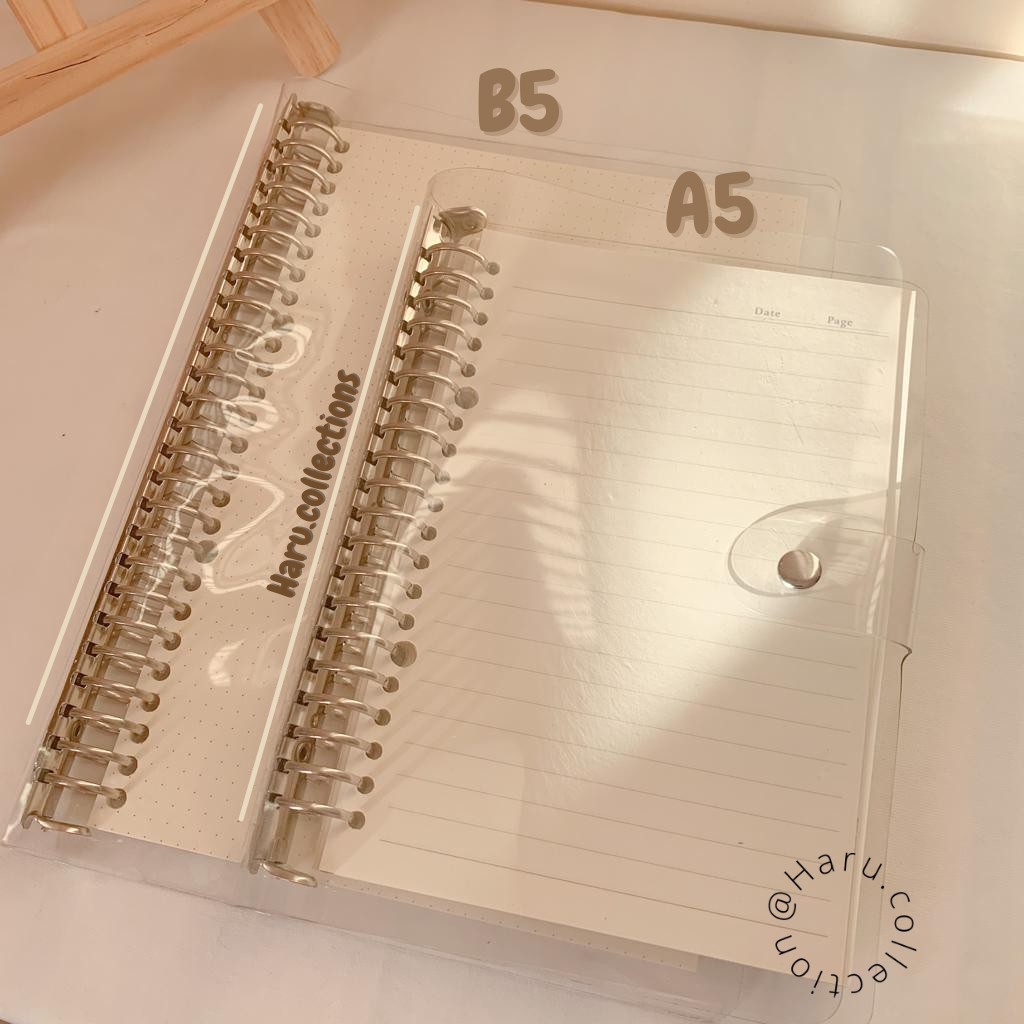 Jual [HARU] B5 A5 Cover Binder Transparent Binder Bening Transparan ...