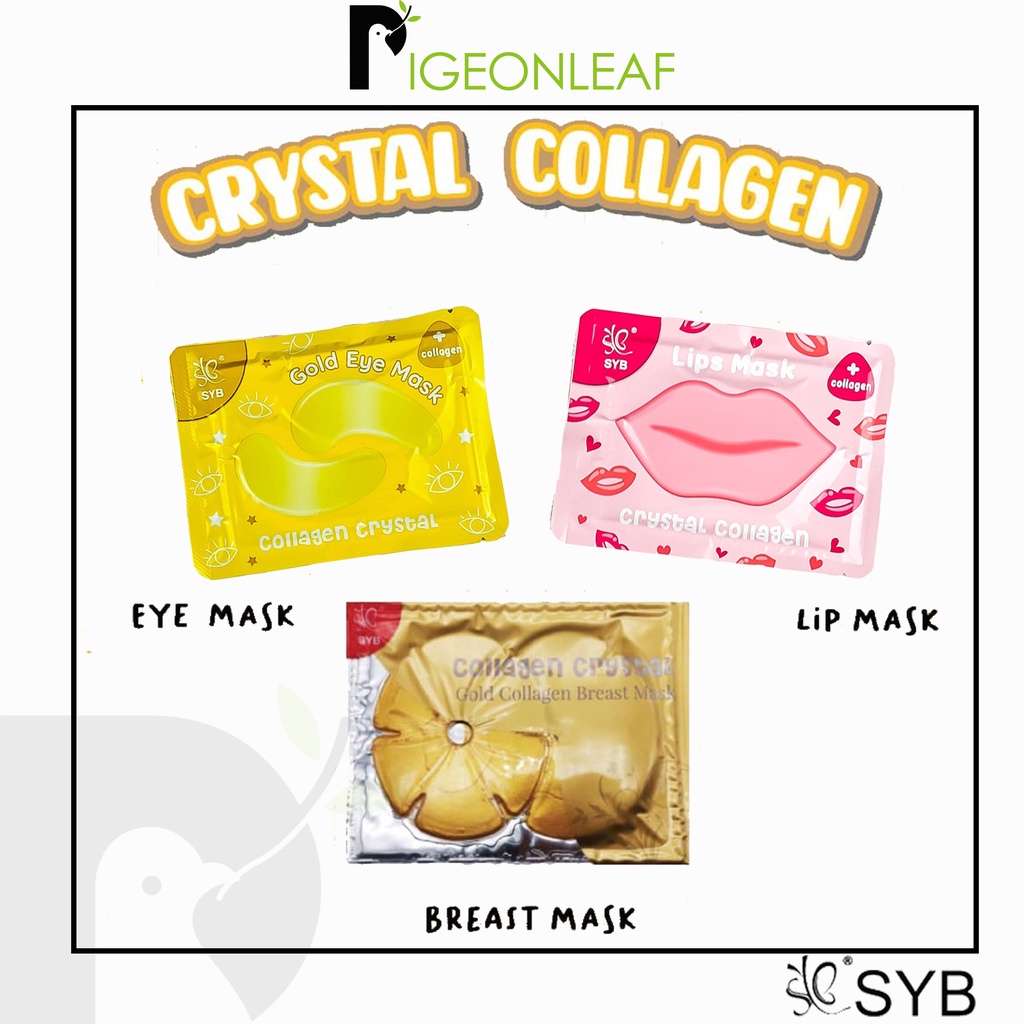 Jual ♥ PLEAF ♥ SYB Crystal Collagen Lip Mask | Eye Mask | Gold Collagen ...