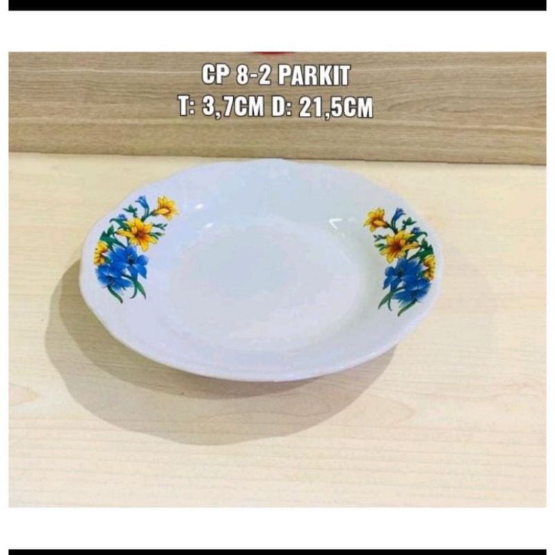 Jual piring makan keramik 8in parkit isi 6 pcs | Shopee Indonesia