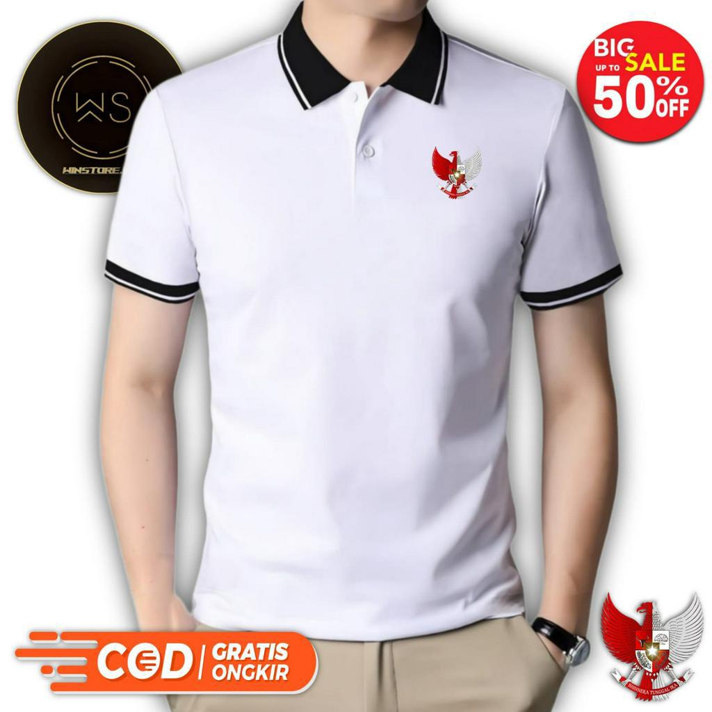 Jual Kaos T Shirt Polo Berkerah Kombinasi Warna Motif GARUDA INDONESIA ...