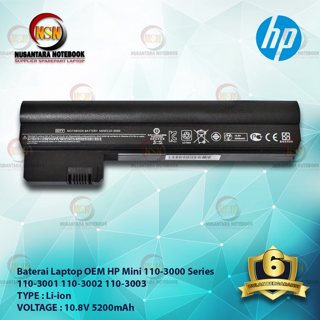 Jual Baterai HP Mini 110-3000 Series 110-3001 110-3002 110-3003 OEM ...