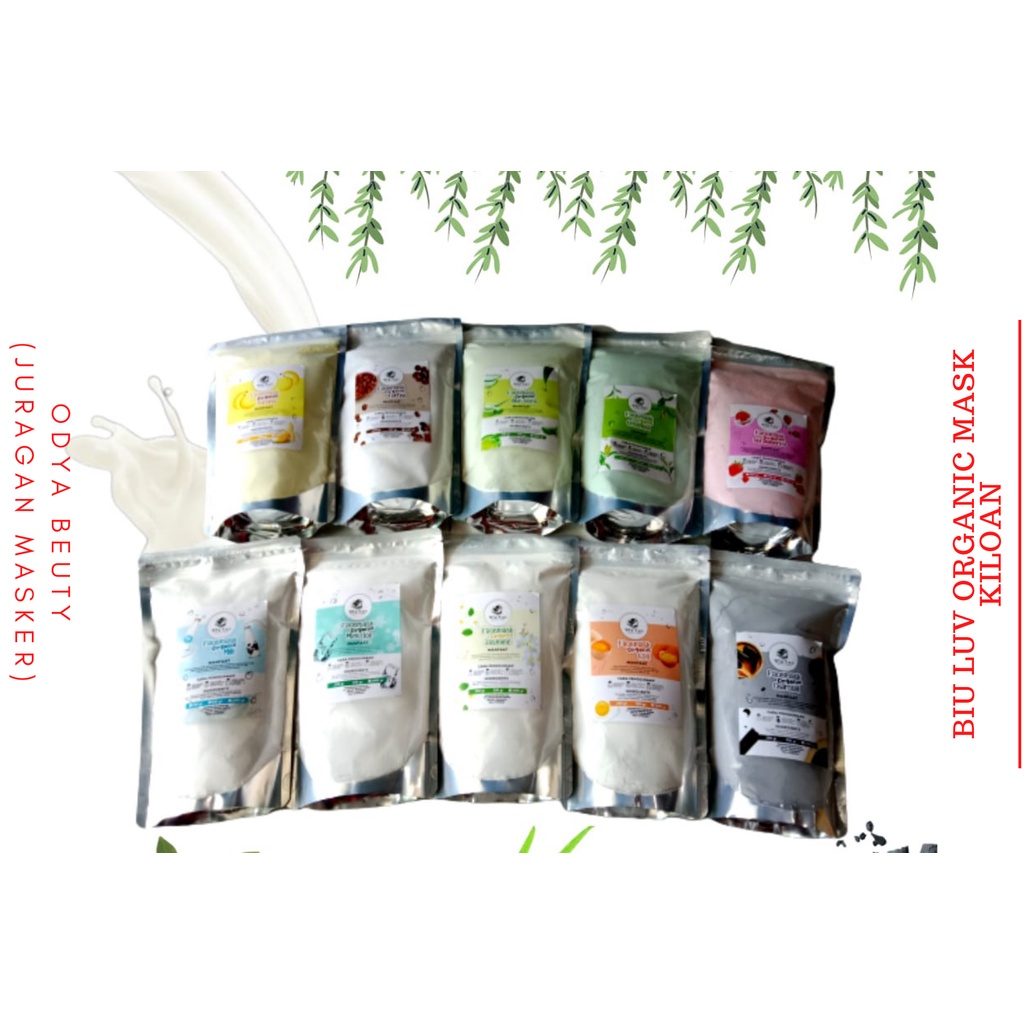 Jual (masker kiloan)500 gram MASKER ORGANIK 1/2KG -MASKER WAJAH-ORGANIK MASK BiuLuv-facemask ...