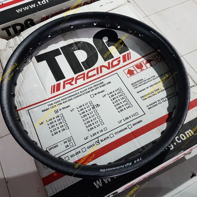 Jual pelek TDR u shape 160 ring 17 blackSB | Shopee Indonesia