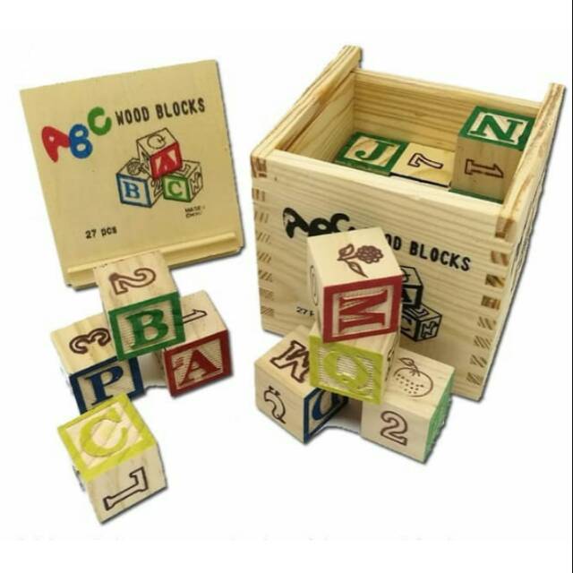 Jual IPMToys - Balok Huruf dan Angka / Balok Alpabet / ABC Wood Blocks ...