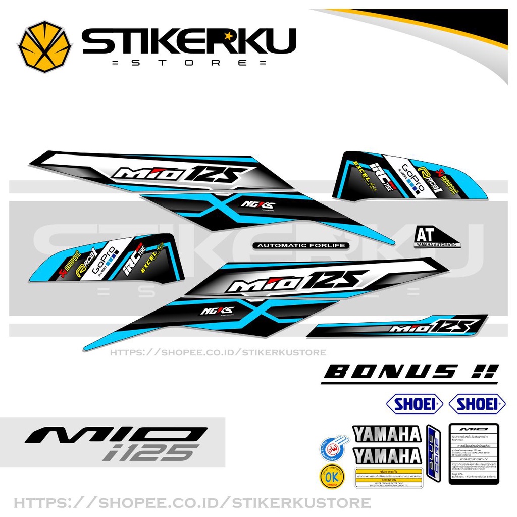 Jual Sticker MIO i 125 STOCK DECALS / STRIPING MIO M3 /Z / 125/ STIKER ...