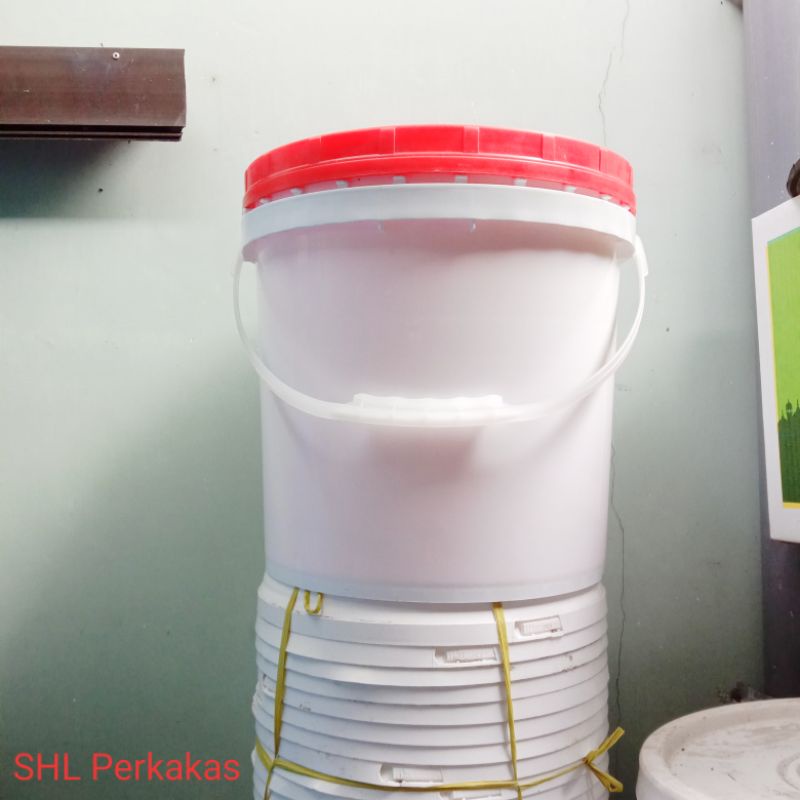 Jual TIMBA PLASTIK 18 LITER MURAH + TUTUP - POT PLASTIK PUTIH ...