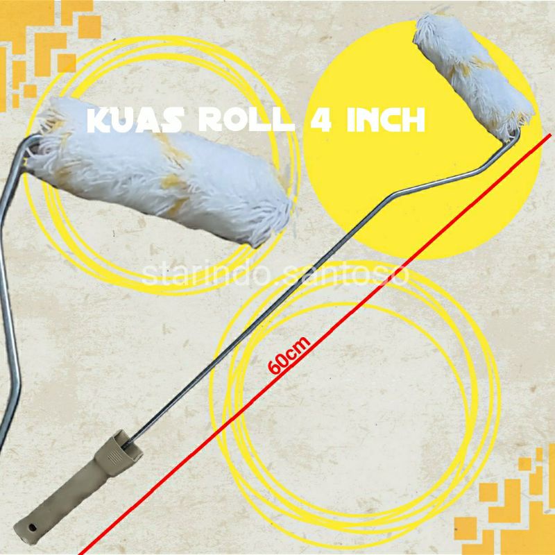 Jual KUAS ROLL KAPAL 4 inch cat tembok dinding paint roller mini bulu ...