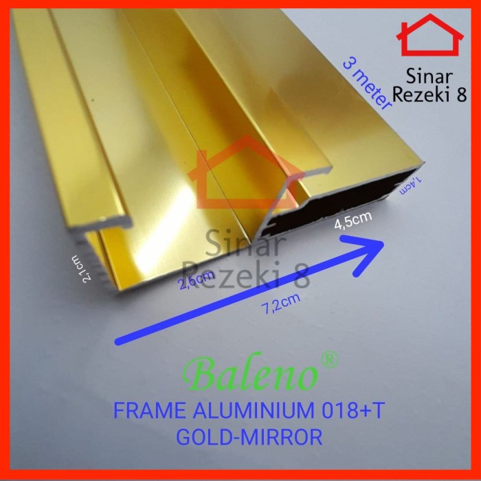 Jual Frame GOLD MIRROR FHD 130 Aluminium Handle Profil Kaca Lemari ...