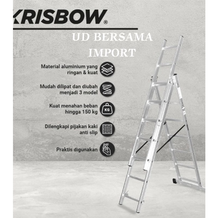Jual KRISBOW Tangga Lipat Aluminium/Tangga Slidding/Tangga PLN/Tangga ...