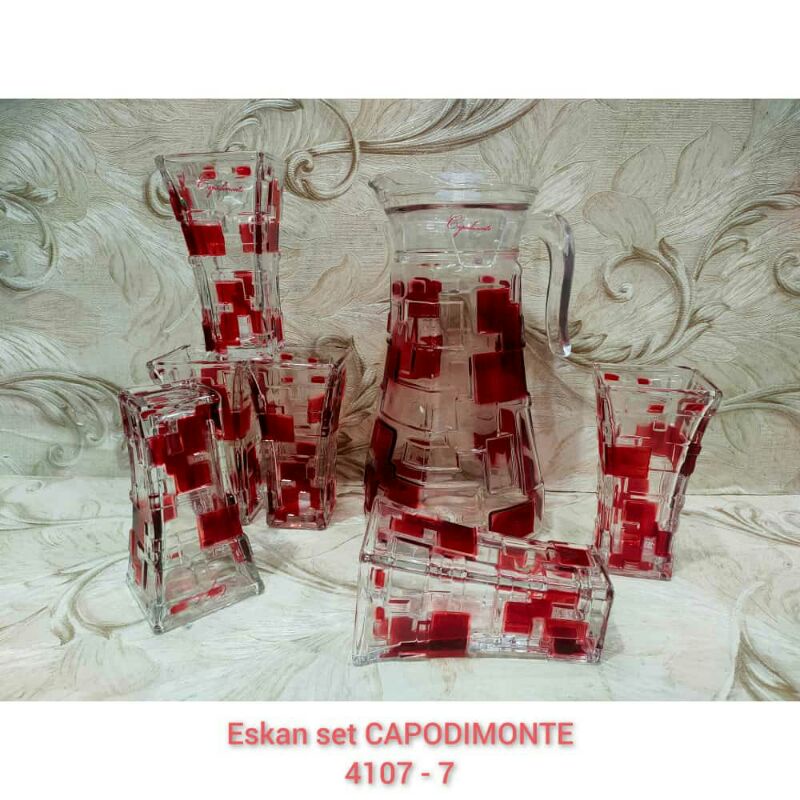 Jual Eskan / Teko Kaca Set Gelas Capodimonte | Shopee Indonesia