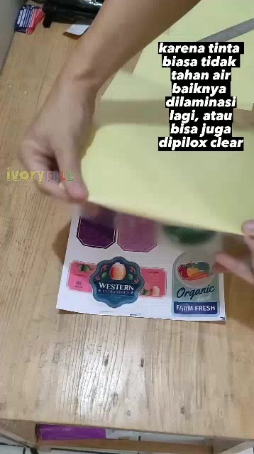 Jual kertas sticker stiker transparan glossy tahan air bisa semua ...