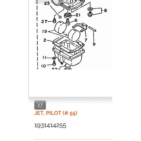 Jual pilot jet ukuran 55 yamaha yz125 rxz rzr dt125lc alfa sigma champ ...