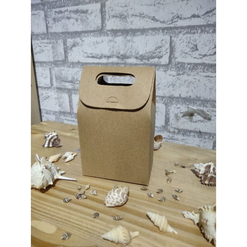 Jual Karton tas box kertas/paper bag brown Kraft 10X6X15,5 cm (F01 ...