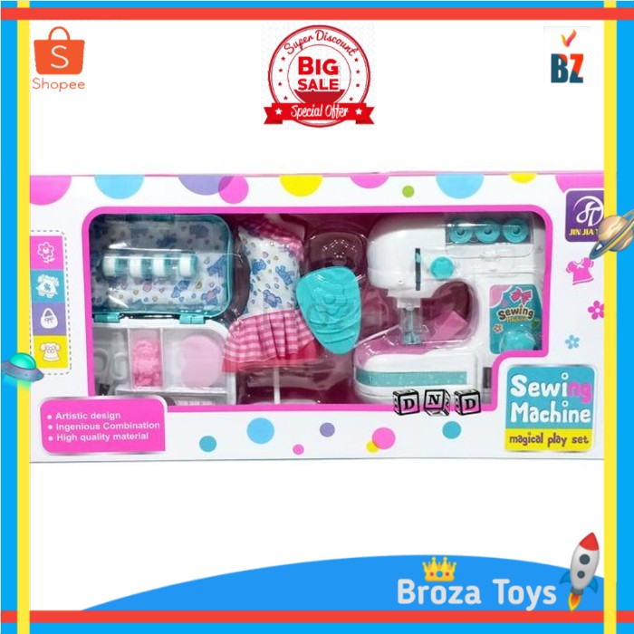 Jual Mainan Sewing Machine Mesin Jahit Besar plus Baju dan Kotak ...