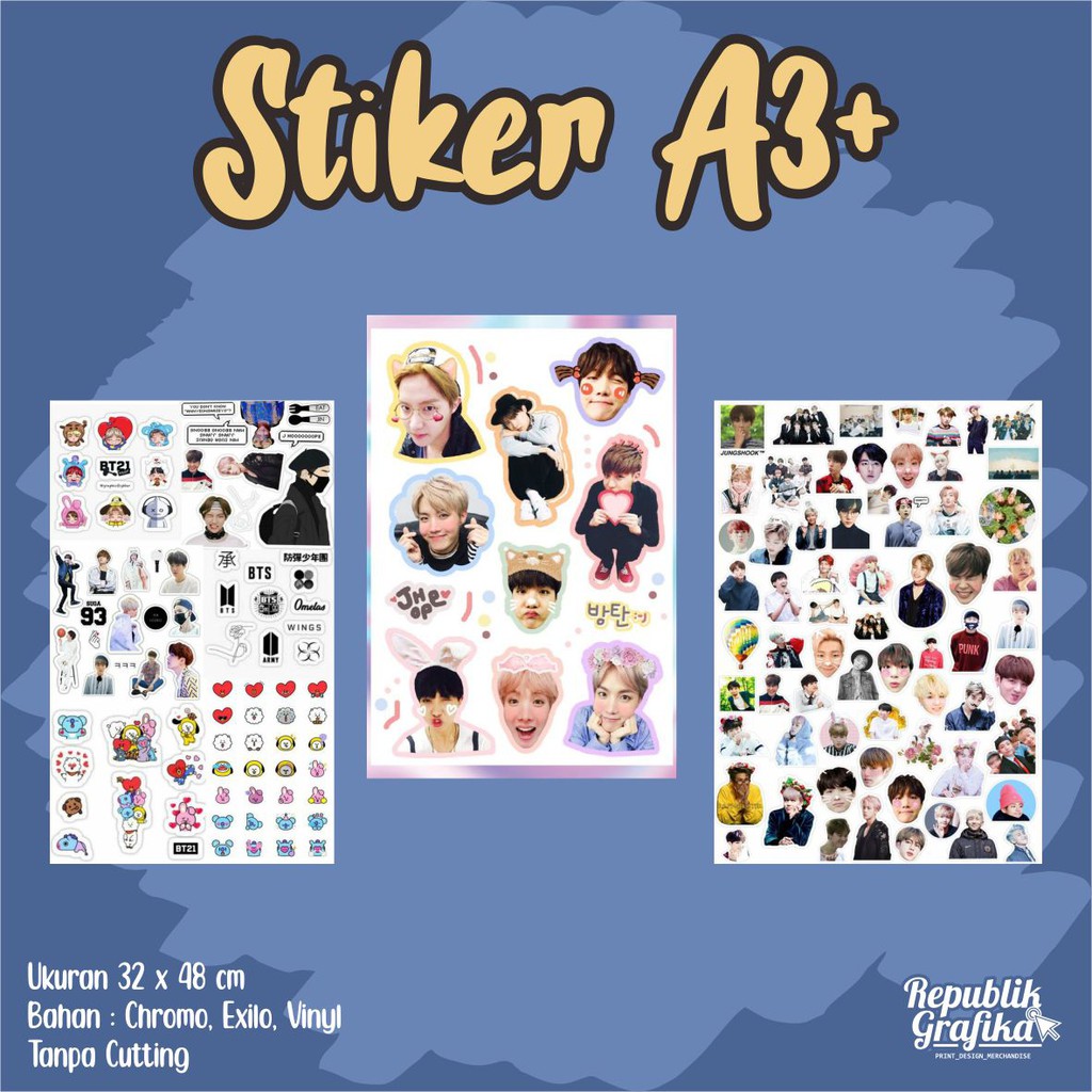 Jual Cetak Stiker Chromo, Exilo, Vinyl - Area Cetak A3+ | Shopee Indonesia