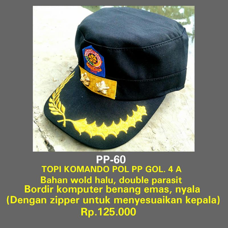 Jual pp-60 topi komando pol pp golongan 4 a hitam | Shopee Indonesia
