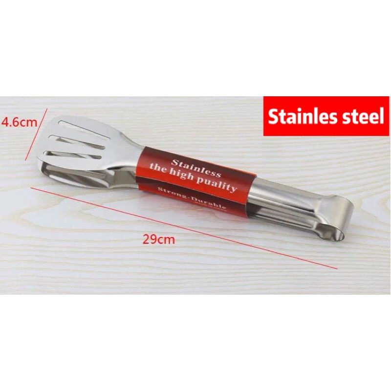 Jual penjepit roti kue stainless steel 12inch serbaguna penjepit daging ...