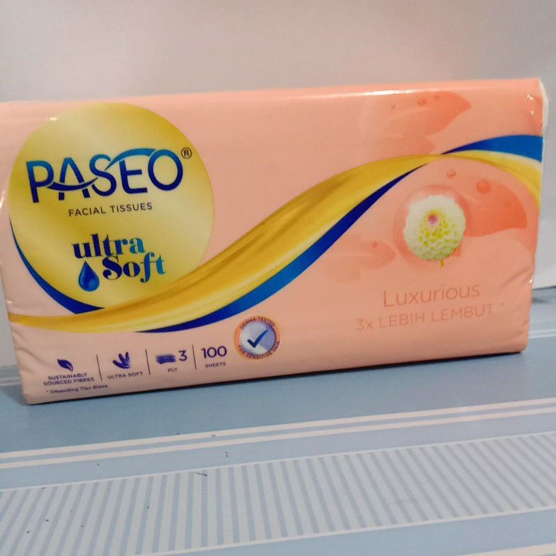 Jual Tissue ( Paseo Ultra Soft 100 sheet ) 3ply Luxurious tisu facial ...
