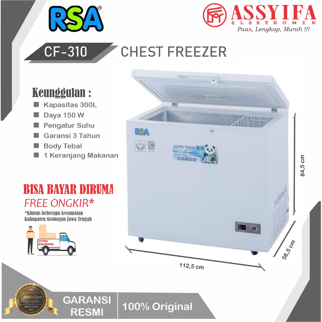 Jual FREEZER BOX RSA CF 310 300 L LEMARI PEMBEKU 300 LITER BY GEA BARU ...