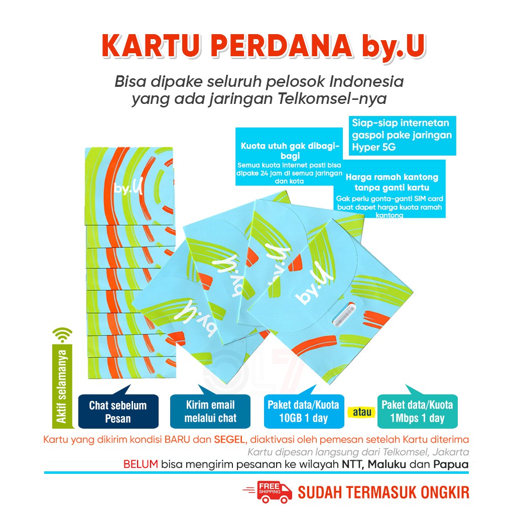 Jual [Gratis Ongkir] Kartu Perdana by.U - Sim Card byU [12GB] | Shopee ...