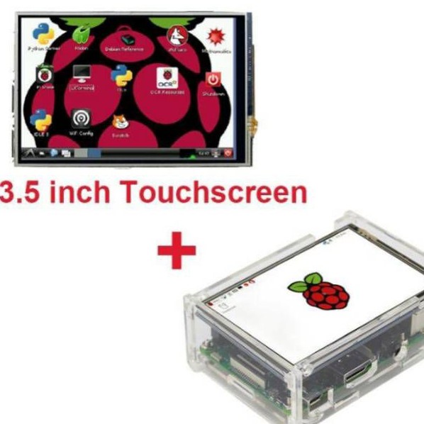 Jual Raspberry Pi 2 3 3.5 inch LCD Display Screen + Acrylic Case For ...