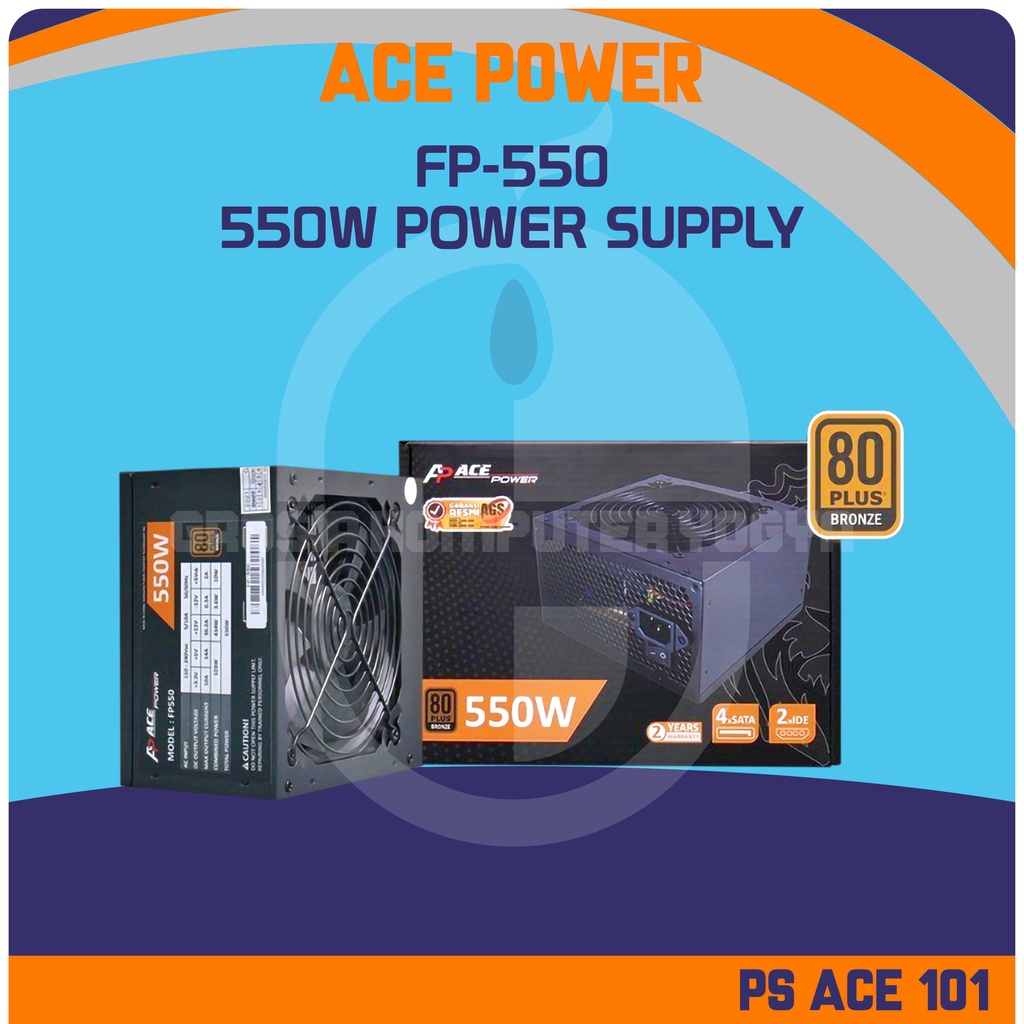 Jual Ace Power FP-550 550W 80 Plus Bronze ATX 12V PSU Power Supply ...