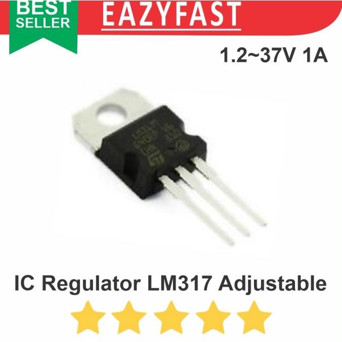 Jual IC Regulator LM317 Adjustable Variable Voltage 1A LM 317 T LM317T ...
