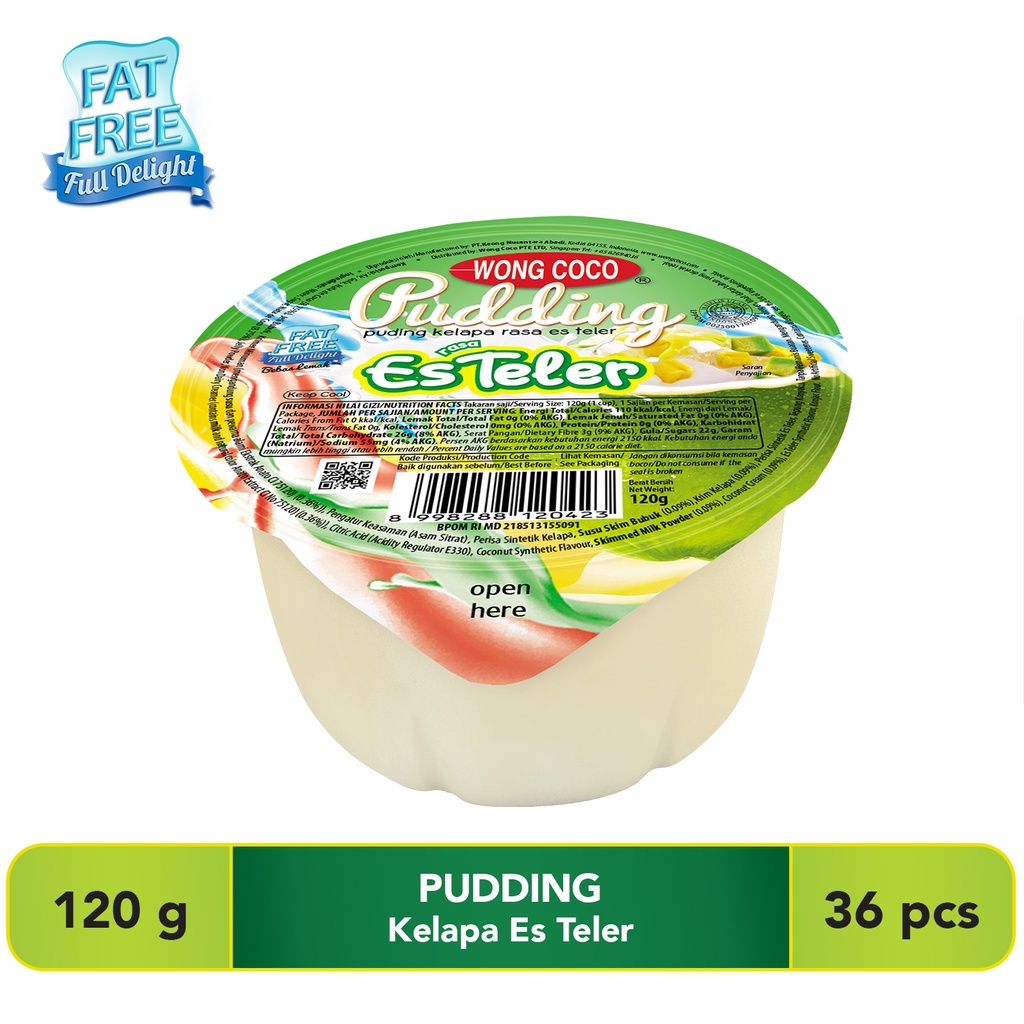 Jual Wong Coco Pudding Kelapa Rasa Es Teler 120g x 36 (1karton ...