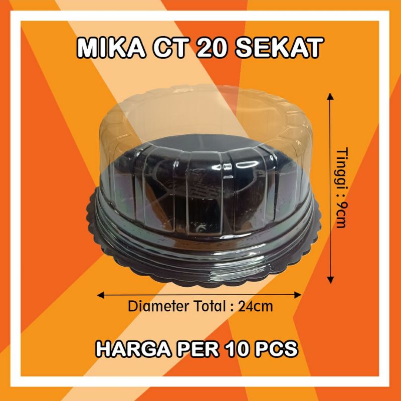 Jual Mika CT-20 bulat SEKAT alas cokelat + tutup / mika kue / tumpeng ...