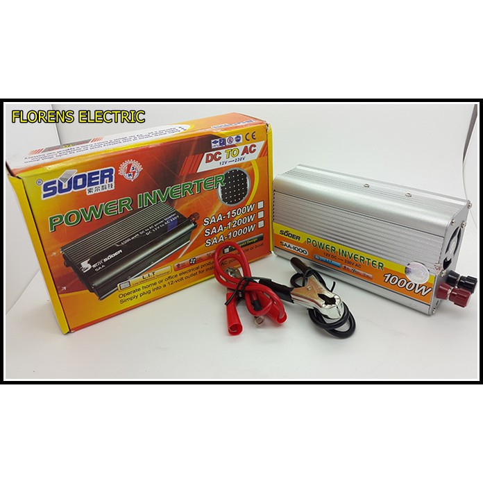 Jual Power Inverter 1000w - DC 12v ke AC 220v Merk Suoer Type SAA-1000w ...