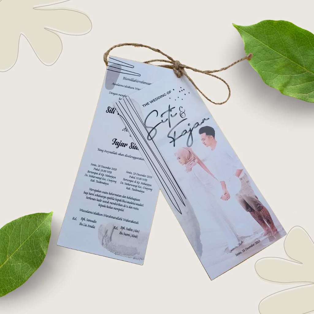 Jual Undangan Pernikahan hangtag Tali Rami Rustik Isi 2 lbr Model ...