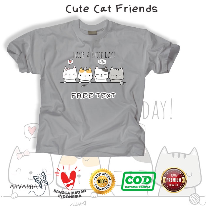 Jual Kaos Anak Distro Print Sablon Gambar Kartun Lucu Desain Cute Cat ...
