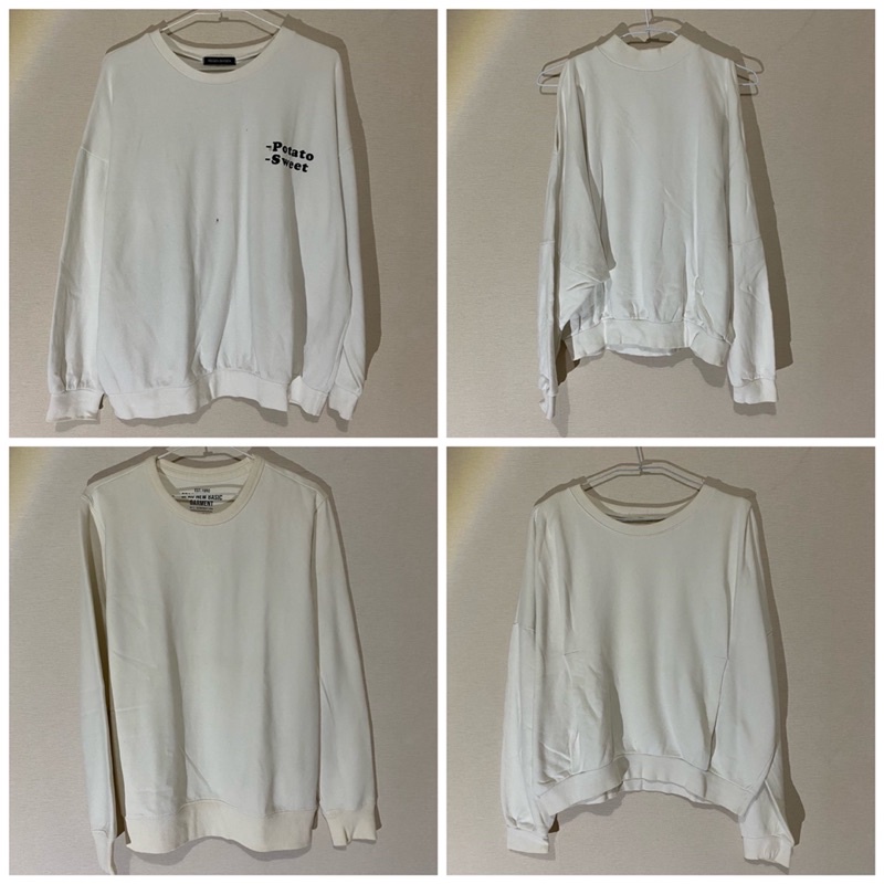 Jual Thrift Sweater Crewneck White Edition | Shopee Indonesia