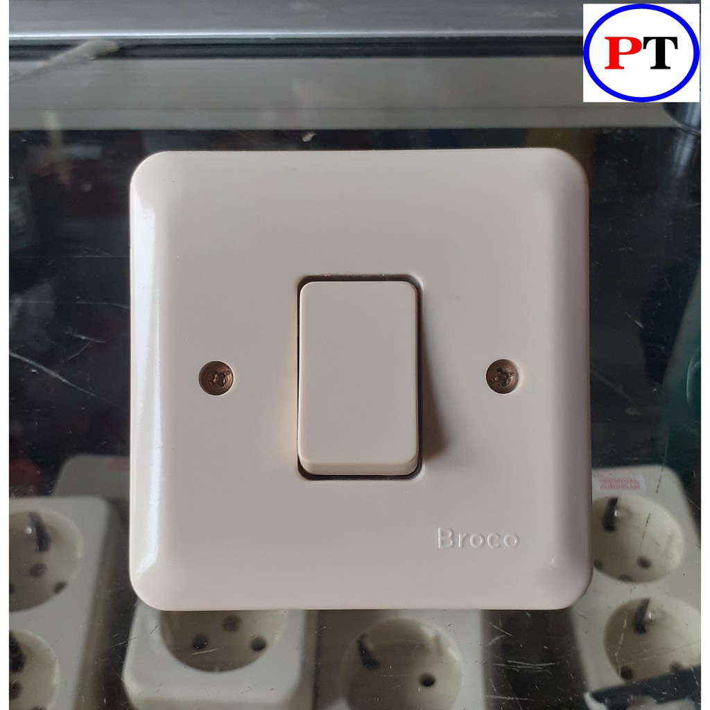 Jual Broco Saklar Engkel 1 Gang 1 Way New Gee Cream Saklar Single ...